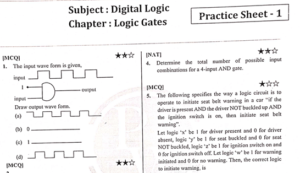 Digital Electronics Practice sheet for GATE ⋆ csestudy247