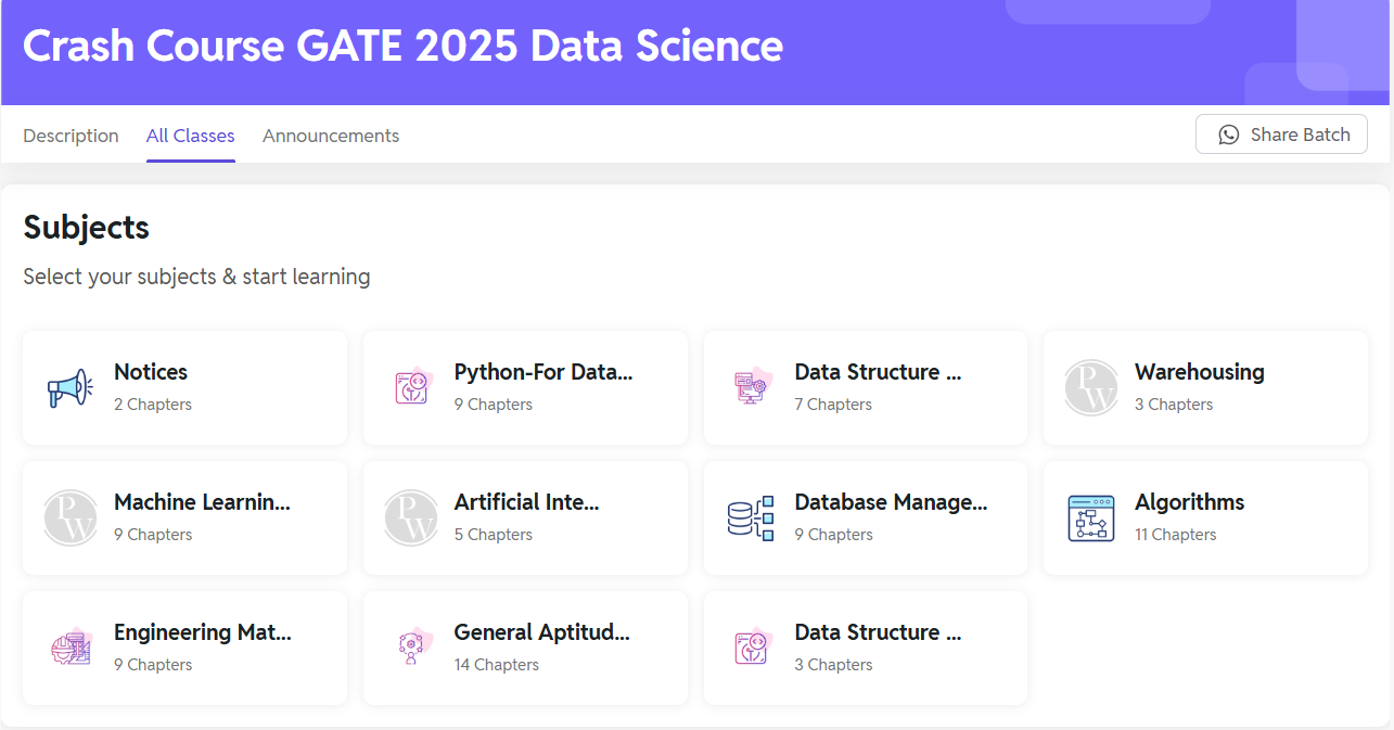 Download PW GATE Data Science Crash Course Notes PDF ⋆ csestudy247